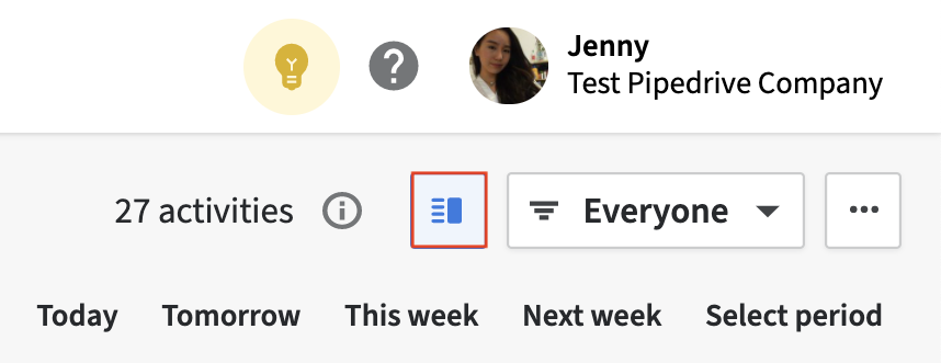 Contextual view: activities - Knowledge Base | Pipedrive